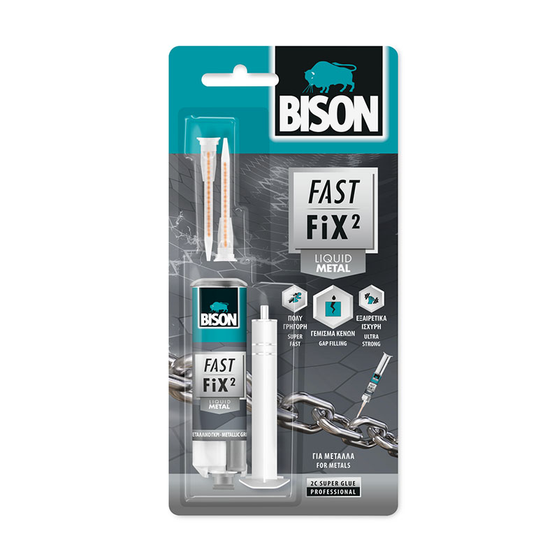 Bison Fast Fix² Liquid Metal, ισχυρή επισκευαστική κόλλα.